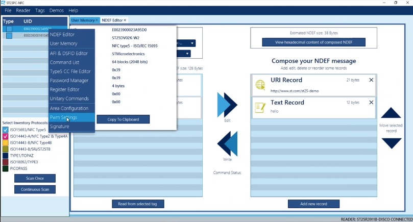 ST25PC-NFC Software, All NFC Commands in Just a Few Clicks ...